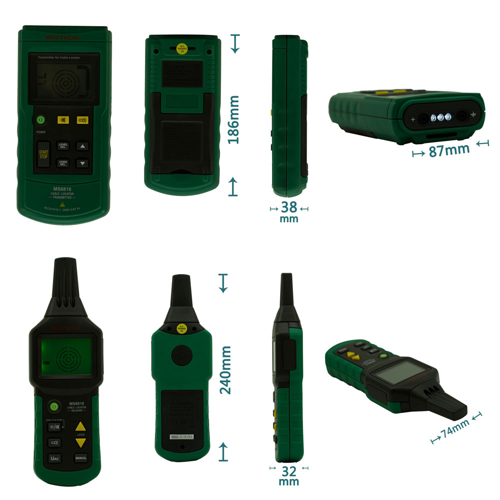 MASTECH MS6818 Underground Cable Line Metal Pipe Locator Detector ...
